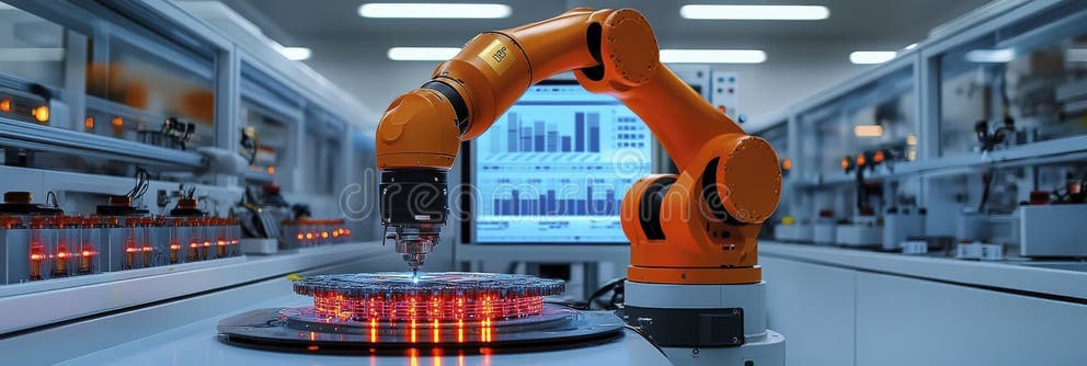 Robotic Arm Conducting Precise Manufacturing Operations Stock ...