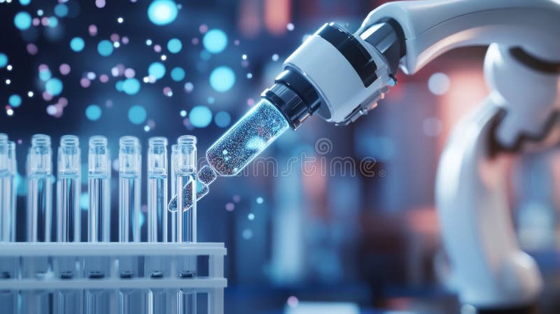 Robotic Arm Conducting Scientific Experiment in Laboratory Stock Photo ...