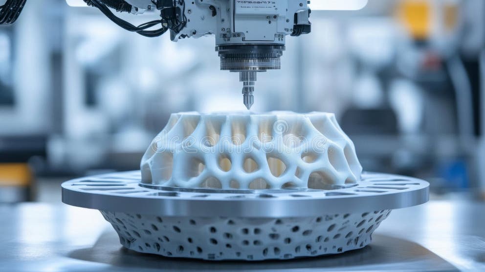 Robotic Arm 3D Printing Complex Lattice Structure Stock Illustration ...