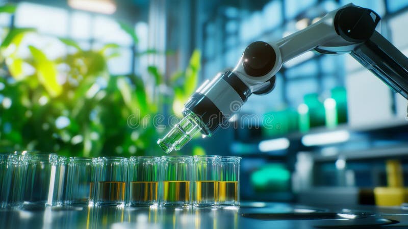 Robotic Arm Dispensing Liquids in Lab Robotic Arm Precisely Dispensing ...