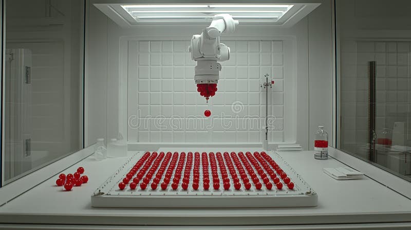 Robotic Arm Dropping Red Balls in a Controlled Laboratory Environment ...