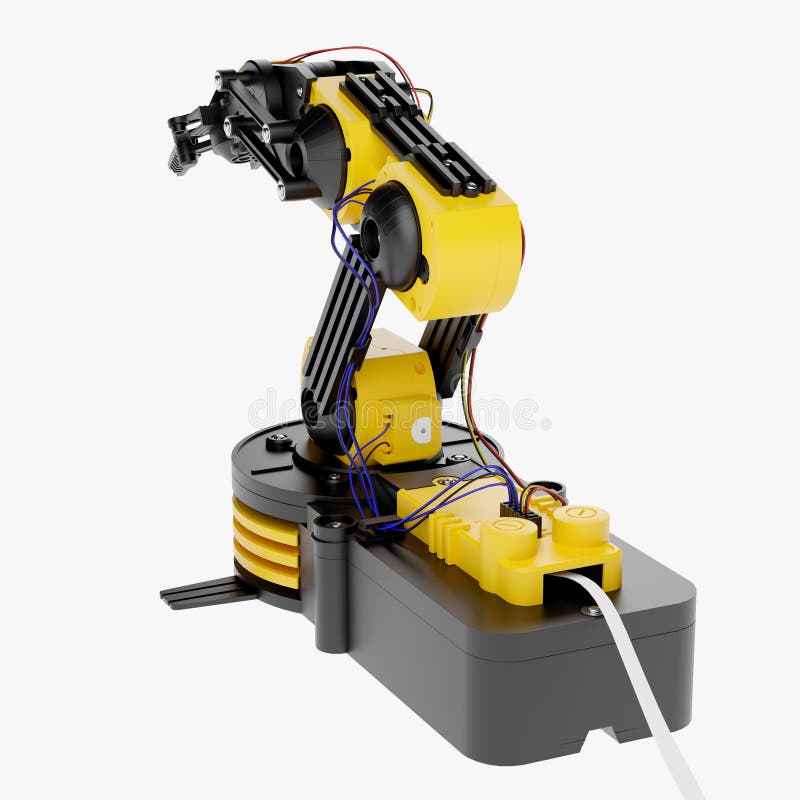 Robotic Arm Edge Isolated on White Background. 3D Model. Stock ...