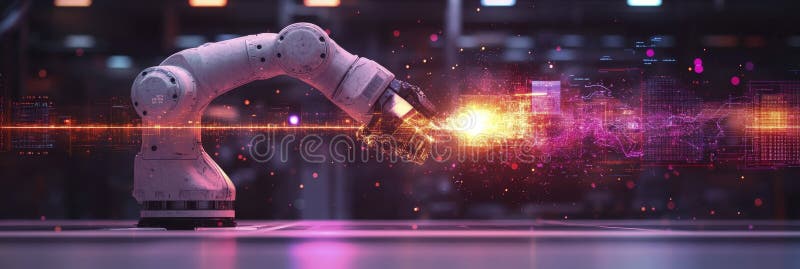 Robotic Arm Enhancing Digital Engineering Process Stock Illustration ...