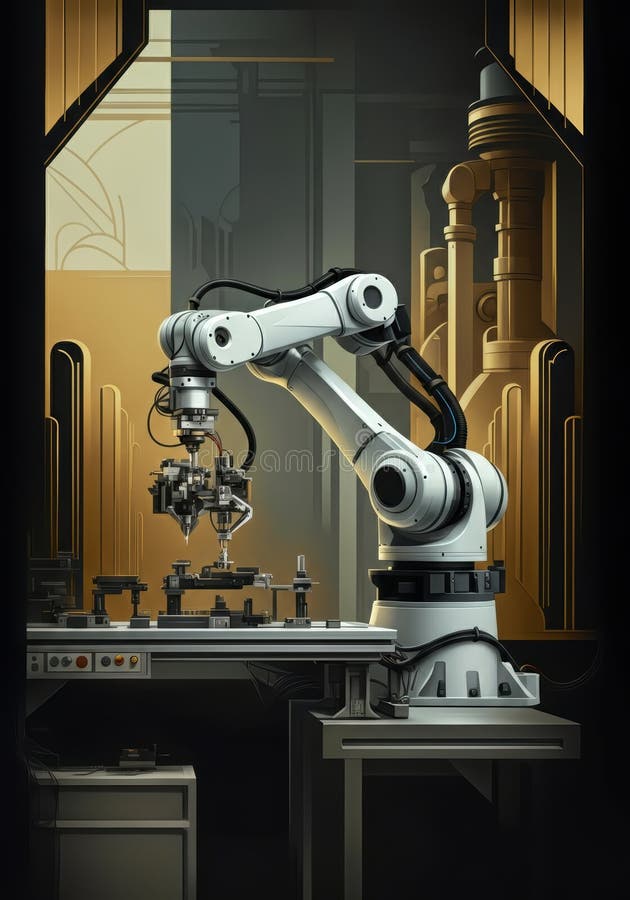 Robotic Arm in a Futuristic Industrial Setting, Showcasing Advanced Technology Stock Image ...