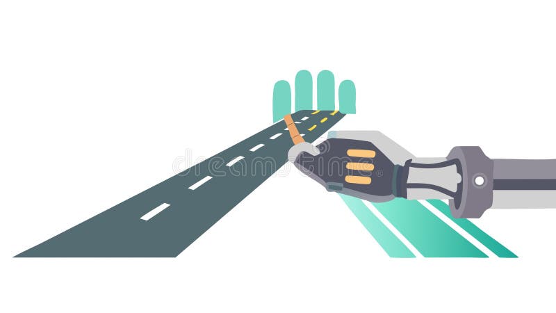 Robotic Arm on a Futuristic Road, AI, Vector Design Generative AI Stock ...
