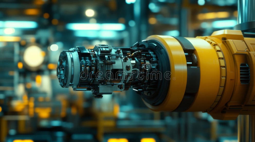 Robotic Arm Gear System Closeup Industrial Machine Stock Illustration ...
