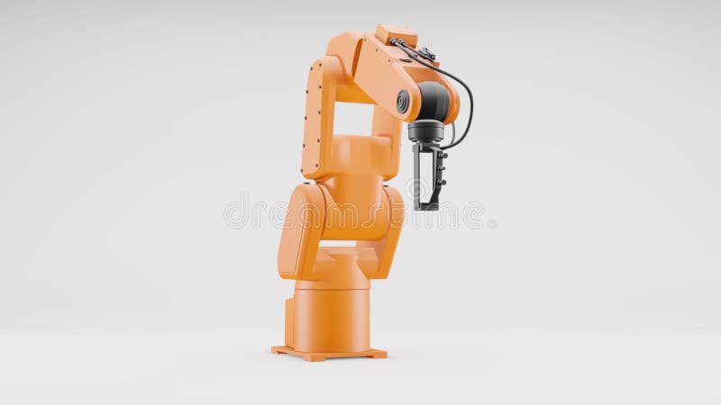 Robotic Arm on Gray Background. Industrial Robot Manipulator Stock ...