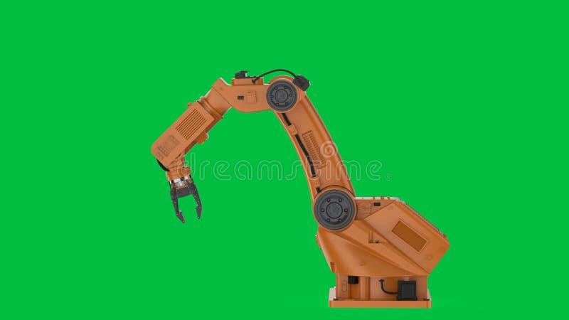 Robotic arm isolated stock footage. Video of green, manufacture - 195146680