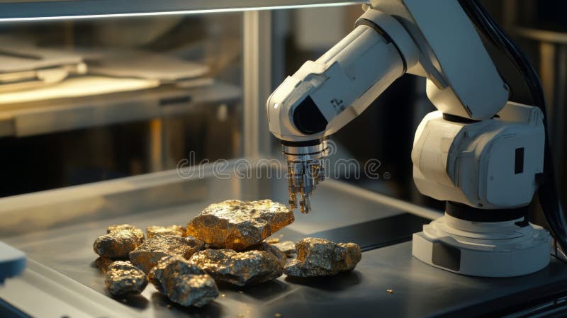 Robotic Arm Handling Ai-based Gemstone Rocks in a Modern Laboratory ...