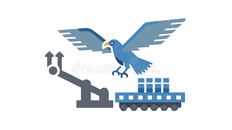 Robotic Arm Handling Eagle Icon, Vector Design Generative AI Stock ...