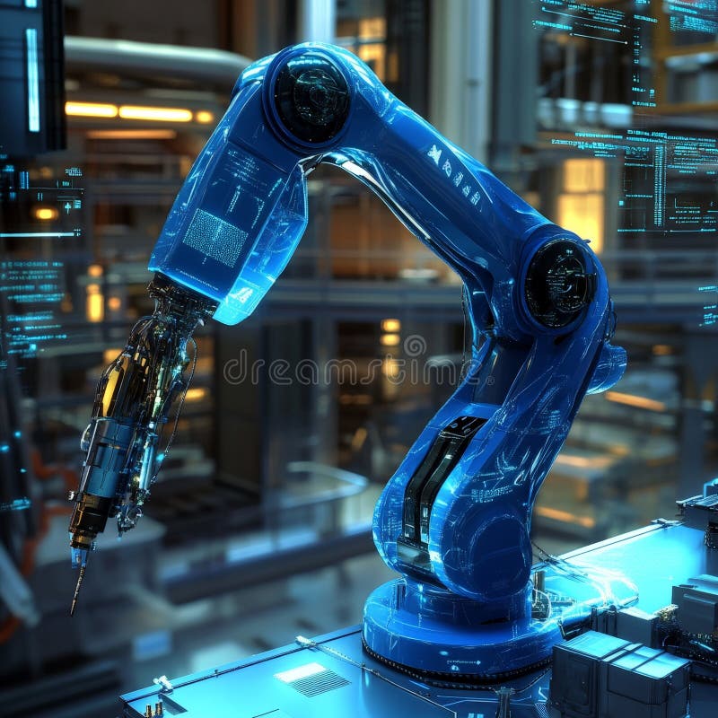 Robotic Arm in High-Tech Manufacturing Industry Stock Image - Image of ...