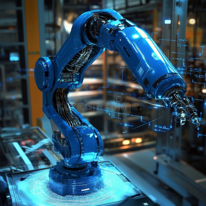 Robotic Arm in High-Tech Manufacturing Industry Stock Photo - Image of ...