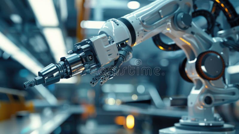 A Robotic Arm Holding a Piece of Metal. Suitable for Technology ...