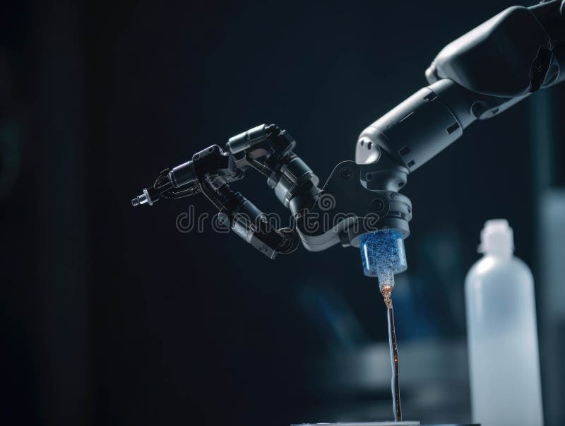 A Robotic Arm Holding a Syringe Demonstrating AIs Ability To Create ...