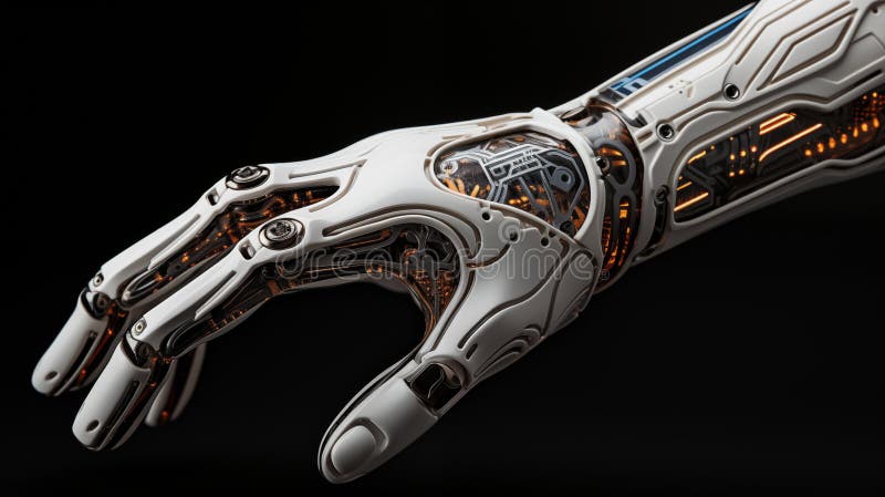 Robotic Arm with Humanoid Internal Structure Stock Illustration ...