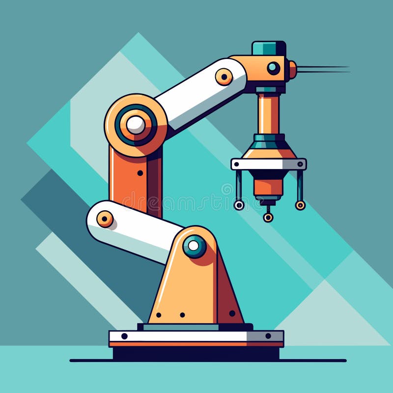 Robotic Arm Illustration in Flat Design Stock Illustration ...