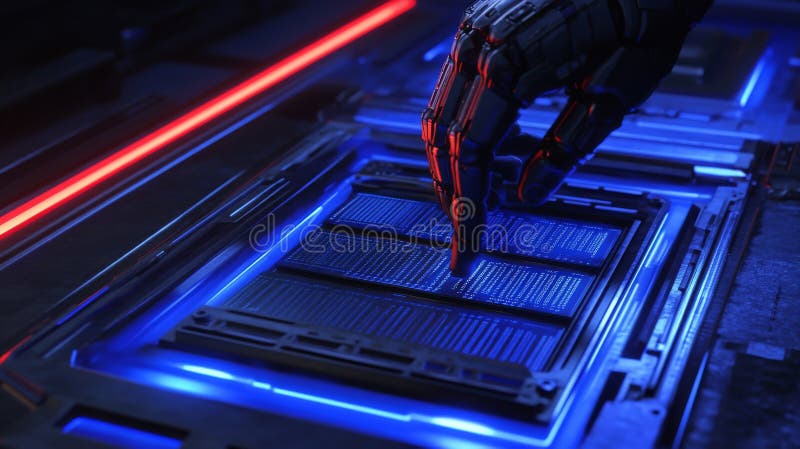 A Robotic Arm Implementing State-of-the-art Microchips Technology Stock ...