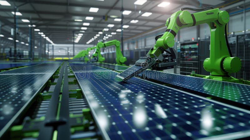 The Robotic Arm Installing Solar Panels.AI Generated Image Stock Image ...