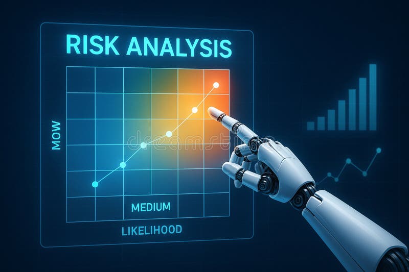 Robot Arm Navigating Risk Analysis Heatmap Stock Illustration ...