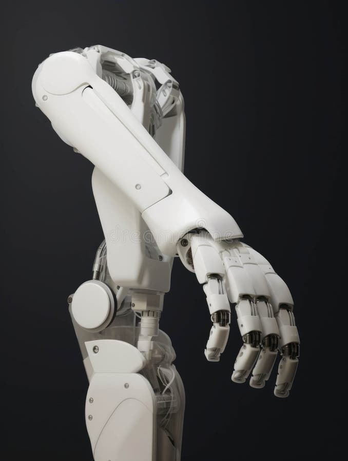 A Robotic Arm Intertwined with a Human Arm Suggesting a Melding of ...