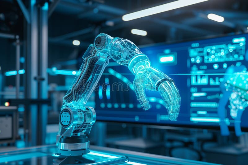 Futuristic Robotic Arm and Advanced Technology. AI Technology Concept ...