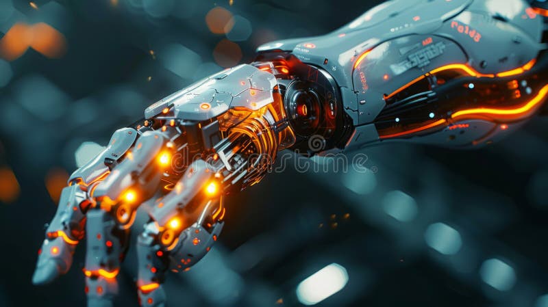 High-resolution, Close-up Image of a Robotic Arm with Intricate Details ...