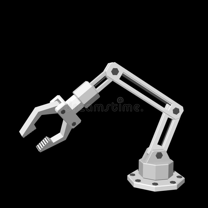 Robotic Arm. Isolated on Black Background. 3d Vector Illustration Stock ...