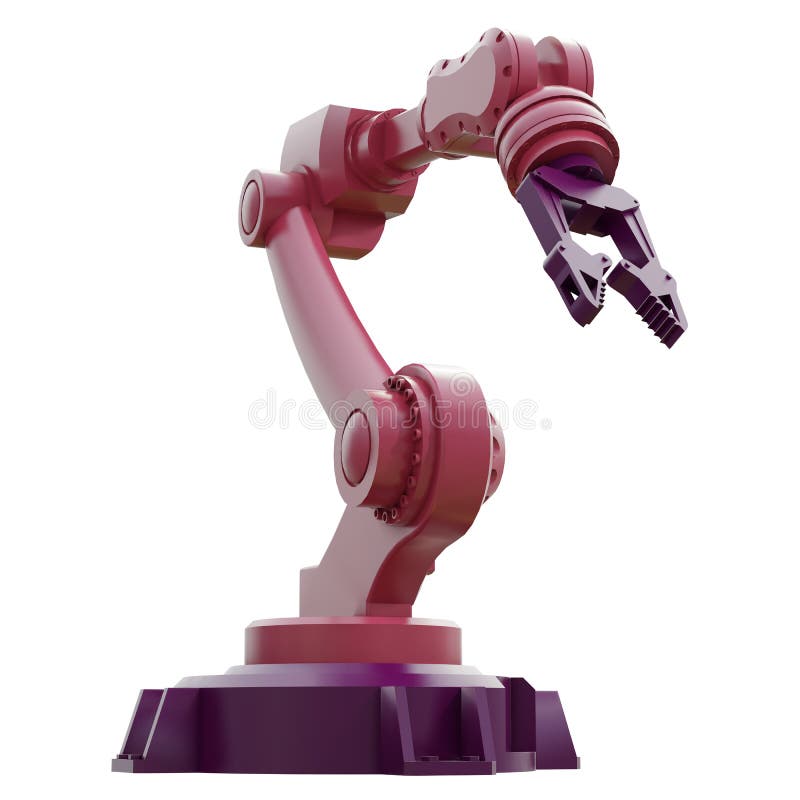 Robotic Arm Isolated On White Background. 3d Rendering Stock ...
