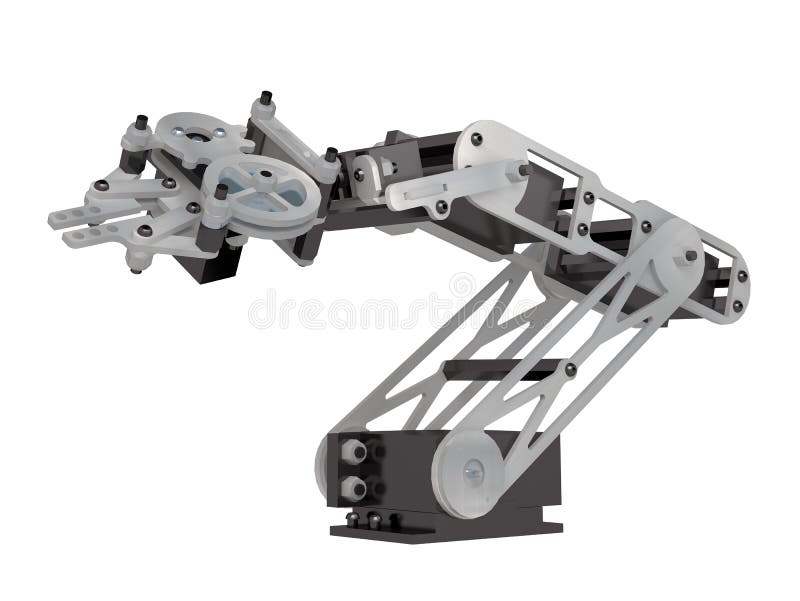 Robotic Arm Isolated on White 3d Rendering Stock Illustration ...