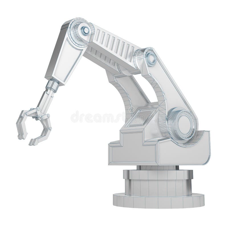 Robotic Arm Isolated on White 3d Rendering Stock Illustration ...