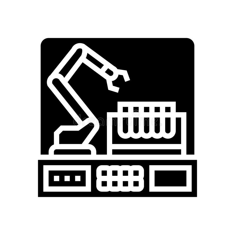 Robotic Arm Lab Research Development Glyph Icon Vector Illustration ...