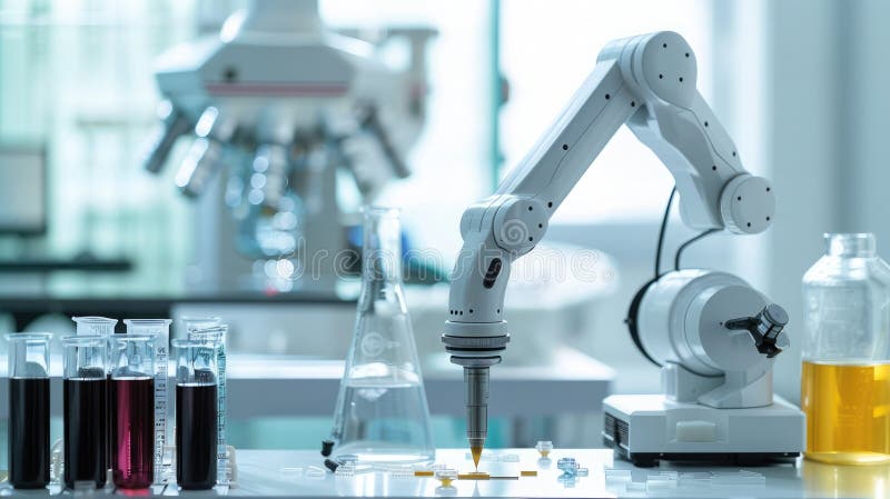 Automated Lab Robotic Arms Performing Research Stock Photos - Free ...