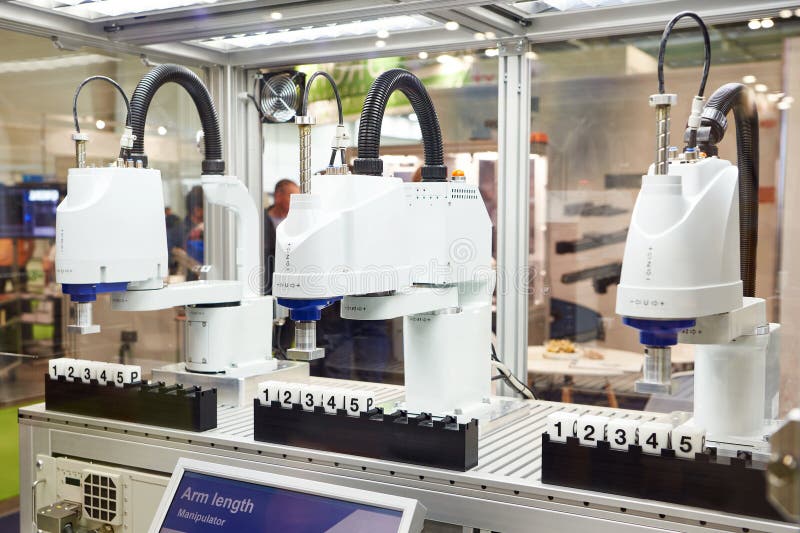 Robotic Arm Length Manipulators Stock Photo - Image of cube, science ...