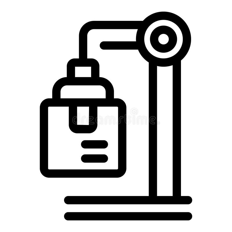Robotic Arm Lifting Parcel in Warehouse Line Icon Stock Vector ...