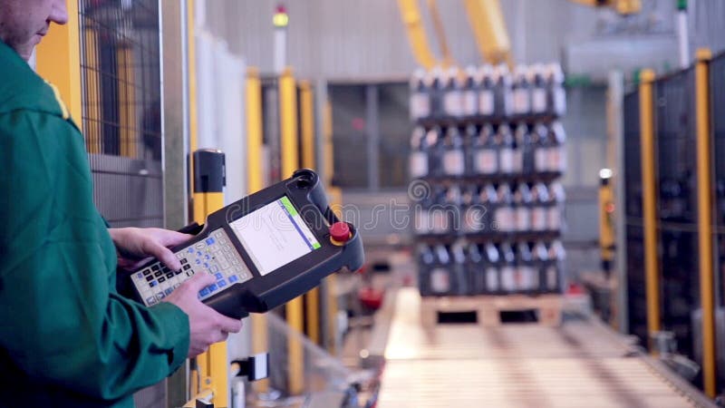 Robotic Arm Loading Cartons on Pallet Stock Video - Video of carton ...