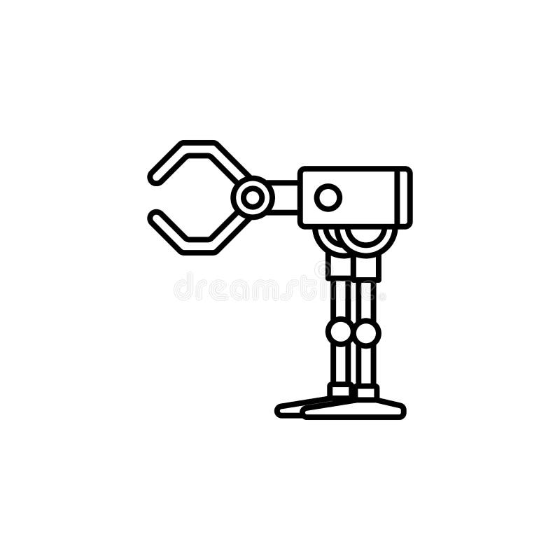 Robotic arm machine icon stock illustration. Illustration of automated ...