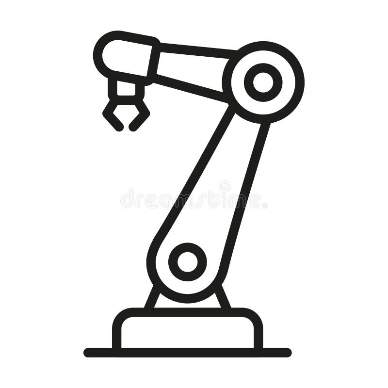 Robotic Arm or Mechanical Arm Icon. Thin Linear Robot Arm Vector ...