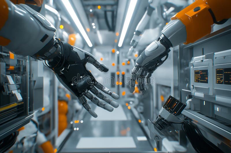 Robotic Arm Meticulously Assembling Electronic Components in an ...