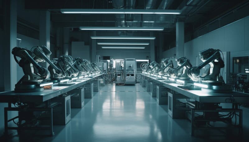 Robotic Arm in Modern Factory, Automated Manufacturing Equipment ...