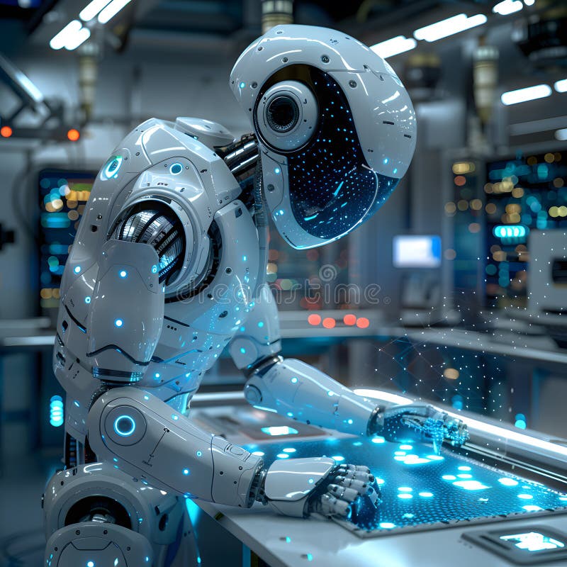 Robotic Arm in Modern Grey Hospital Setting with Advanced Technology ...