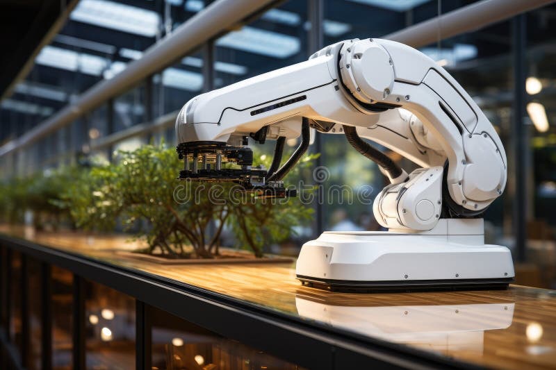 Robotic Arm Modern Industrial Technology. Generative AI Stock ...