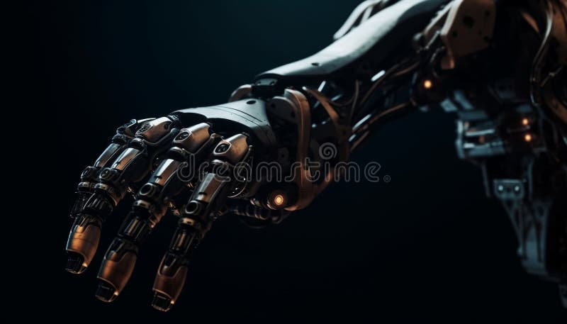 Robotic Arm in Motion, Futuristic Technology Innovation Generated by AI ... Robotic Arm in Motion, Futuristic Technology Innovation Generated by AI ...