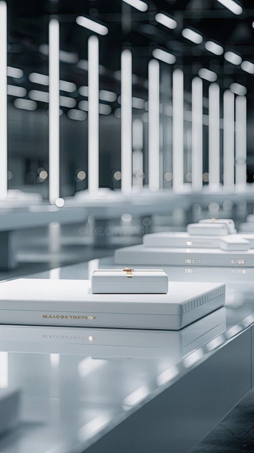 A Robotic Arm Moves a Box through a Warehouse, with Shelves Full of ...