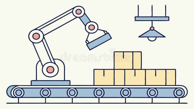 Robotic Arm Moving Boxes, Automated Logistics, Industrial Automation ...
