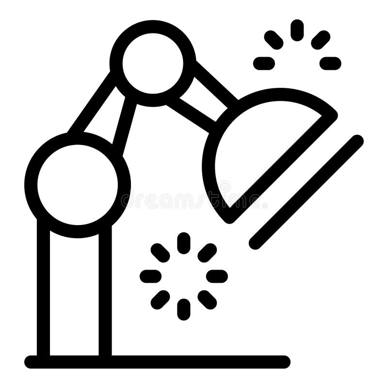 Robotic Arm Moving and Shining Light Icon Vector Outline Stock ...