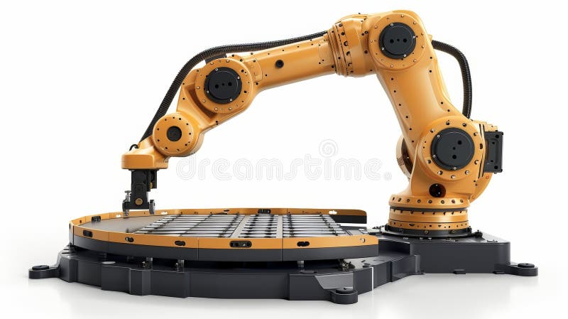 A Robotic Arm with Multiple Joints, in a Yellow and Black Color Scheme ...