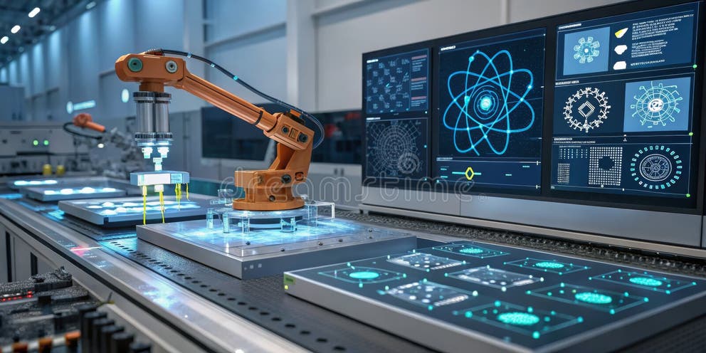 Robotic Arm Operates in a High-tech Laboratory for Advanced Material ...