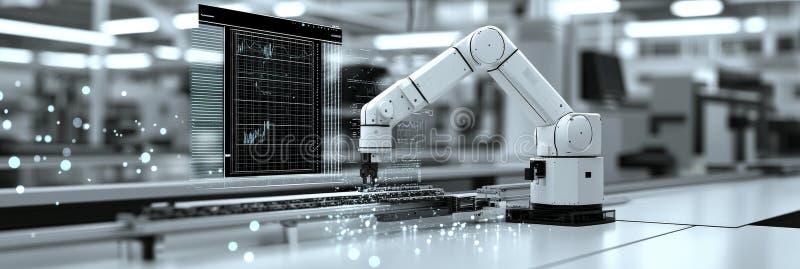 Robotic Arm Operating in a Modern Manufacturing Environment Stock ...