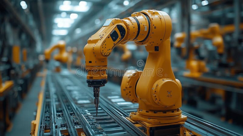 Robotic Arm Performing Assembly Tasks in a Modern Manufacturing ...