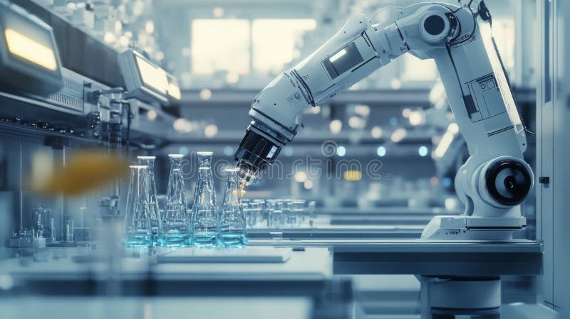 Robotic Arm Performing Automated Tasks in Modern Laboratory Setting ...
